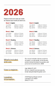 ACT Prep Course for March ACT Exams - 8 Week Class - Class 101 Lexington KY